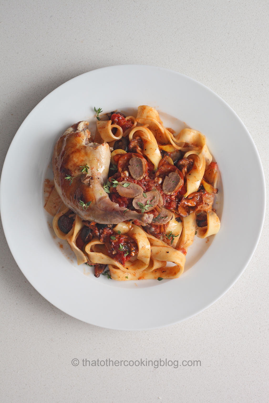 Rabbit Ragout with Fresh Tagliatelle Pasta : Chanterelles, Olives and ...