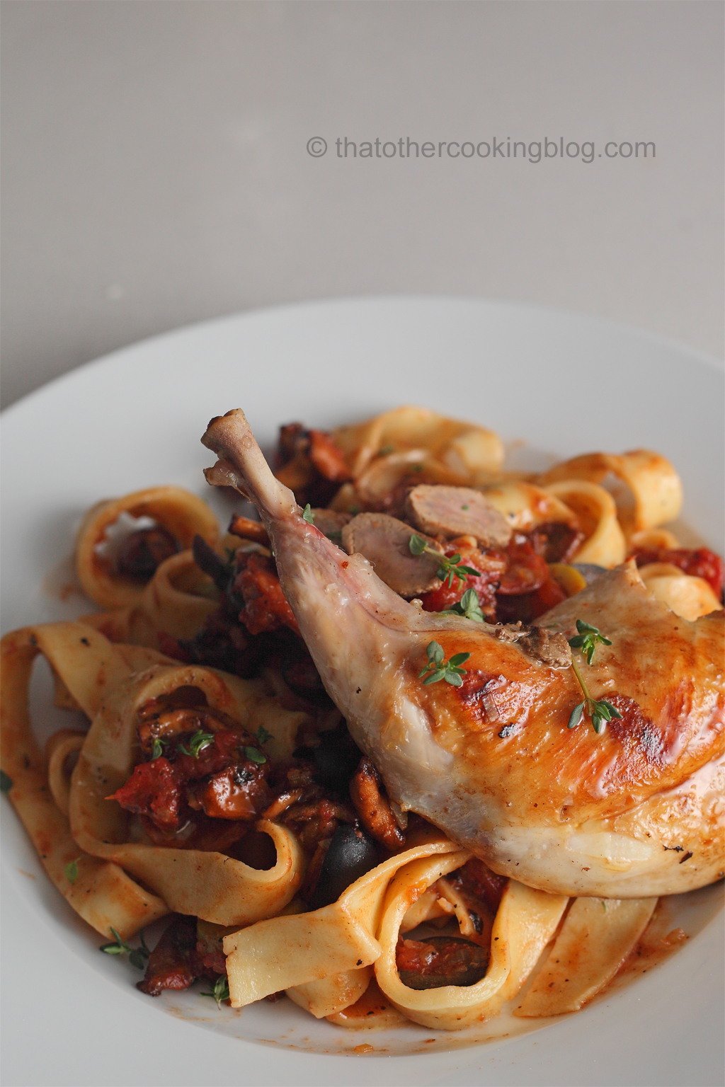 Rabbit Ragout with Fresh Tagliatelle Pasta : Chanterelles, Olives and ...